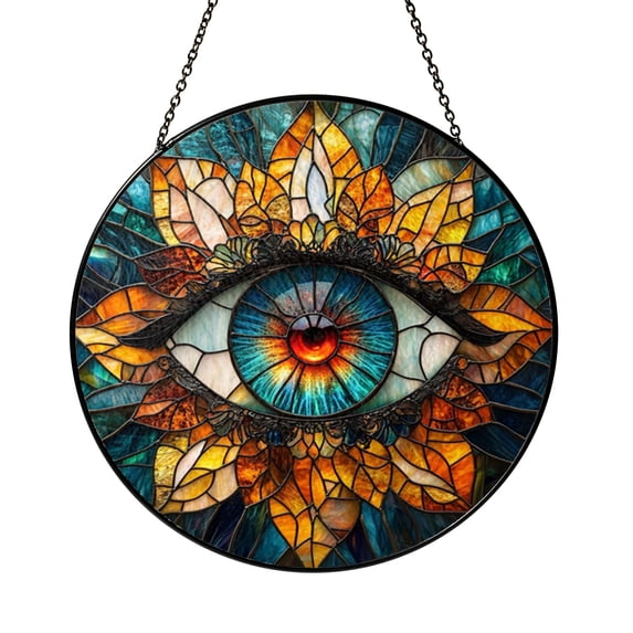 Abstract Eye Stained Glass Suncatcher – Decorative Window Hanging Art ...