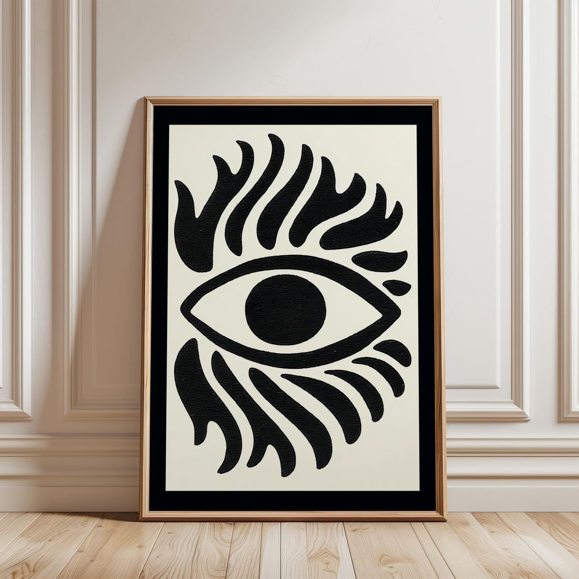 Abstract Eye Surreal Minimalist Psychedelic Black Beige, Stretched ...