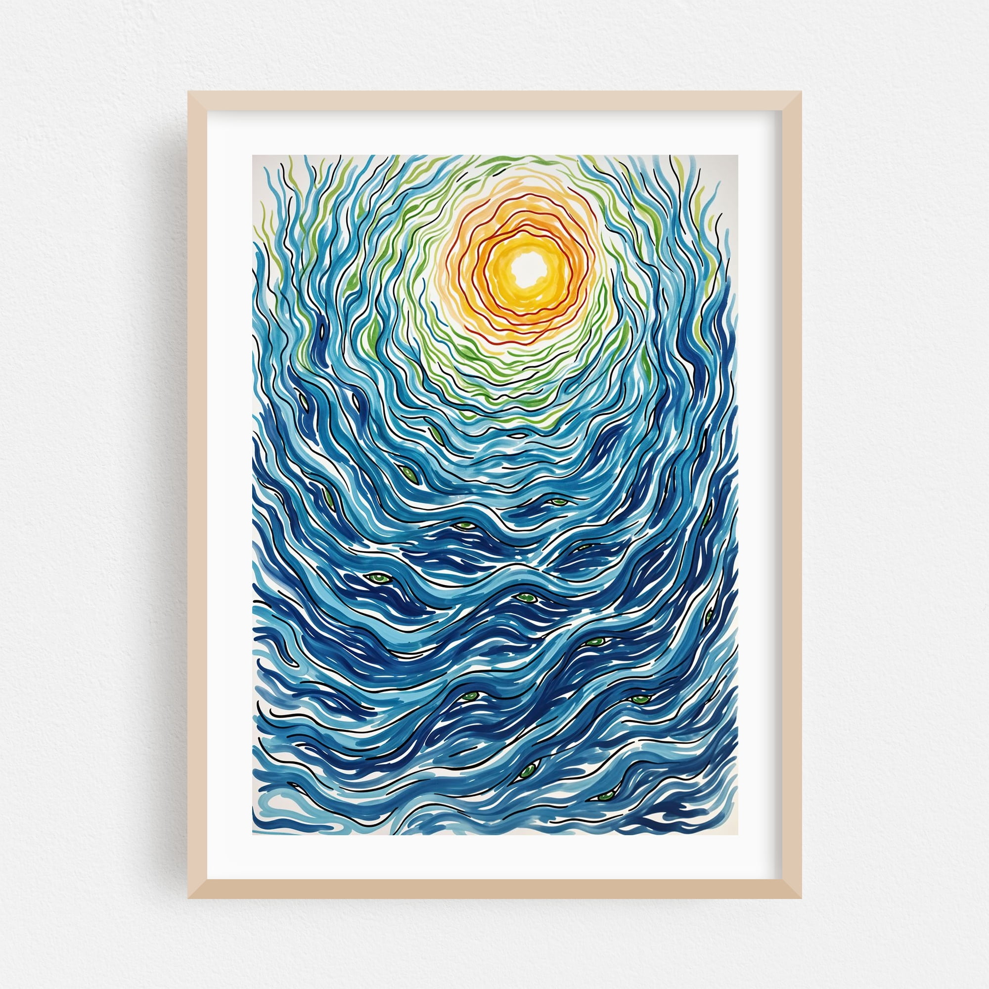 Abstract Eye Waves - Painting Abstract Surrealism Waves Psychedelic ...