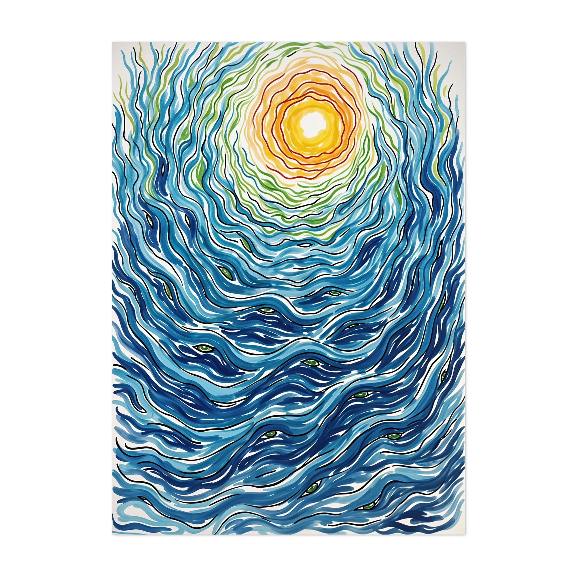 Abstract Eye Waves - Painting Abstract Surrealism Waves Psychedelic ...