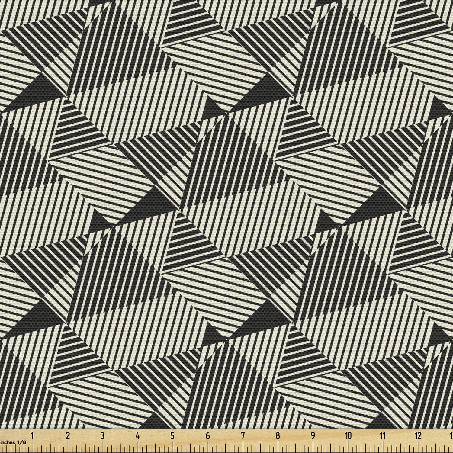 Ambesonne Abstract Fabric by the Yard Upholstery, Complex Stripes ...