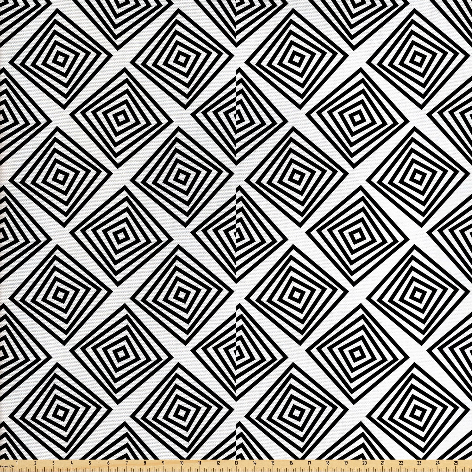 Ambesonne Abstract Fabric by the Yard Upholstery, Concentric Squares ...