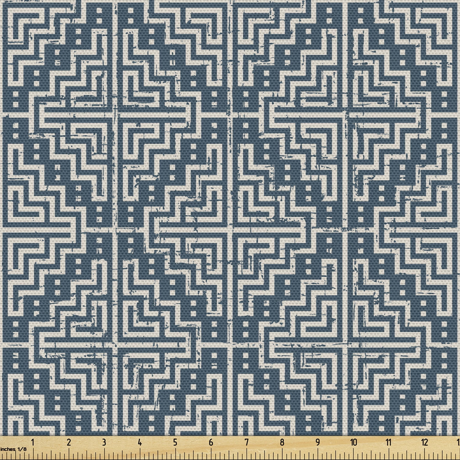 Ambesonne Abstract Fabric by the Yard Upholstery, Labyrinth Style Motif ...