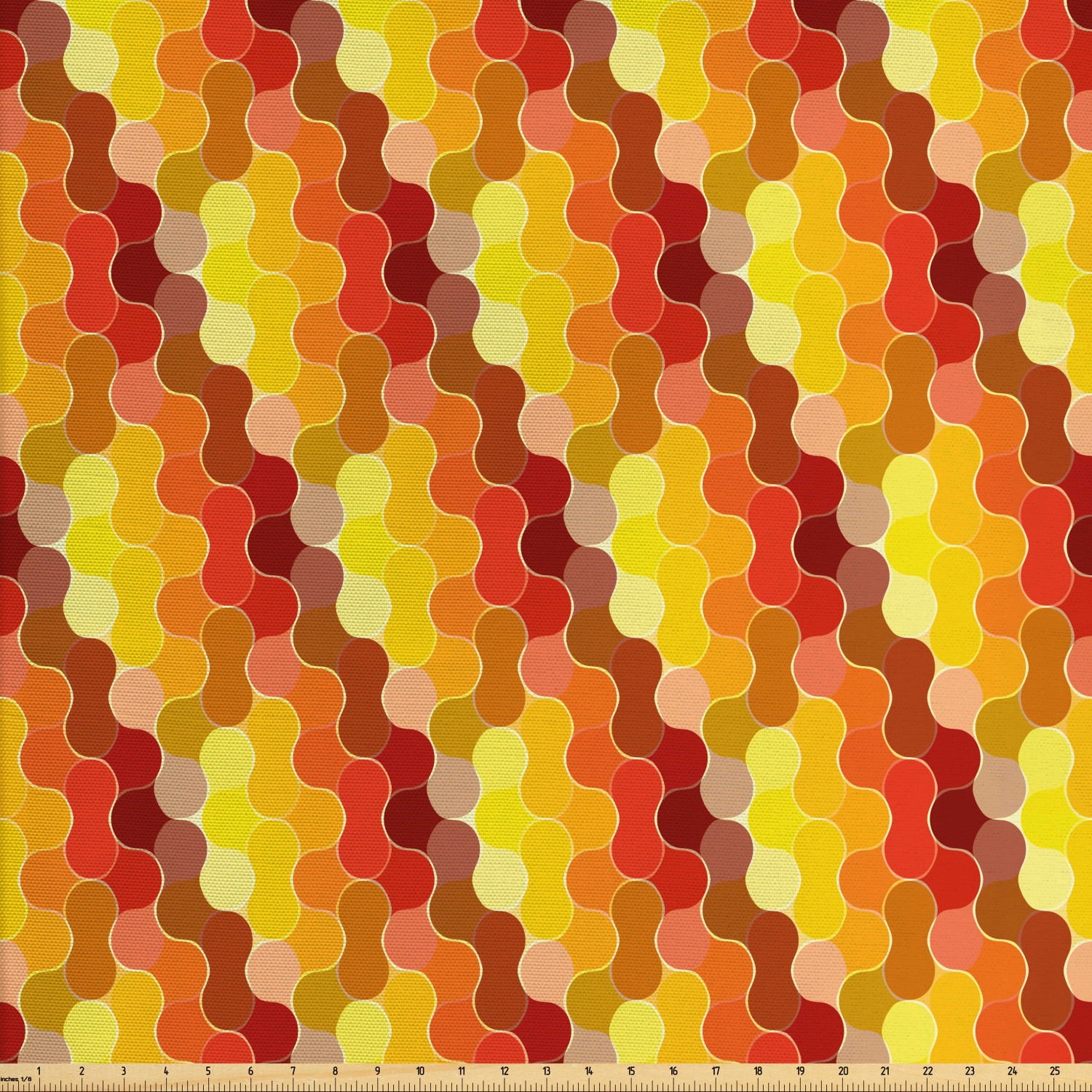 Ambesonne Abstract Fabric by the Yard Upholstery, Creative Warm Toned ...