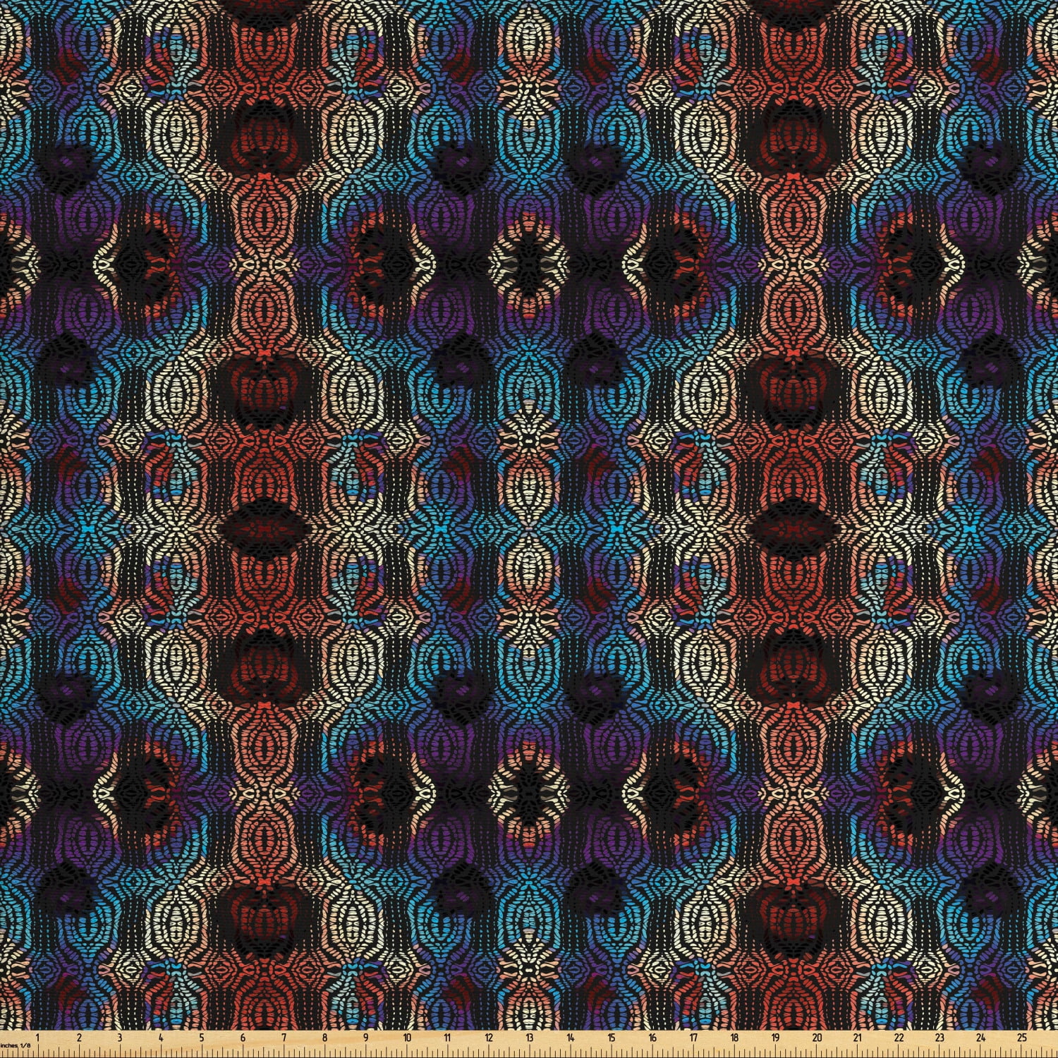 Ambesonne Abstract Fabric by the Yard Upholstery, Ethnic Color ...