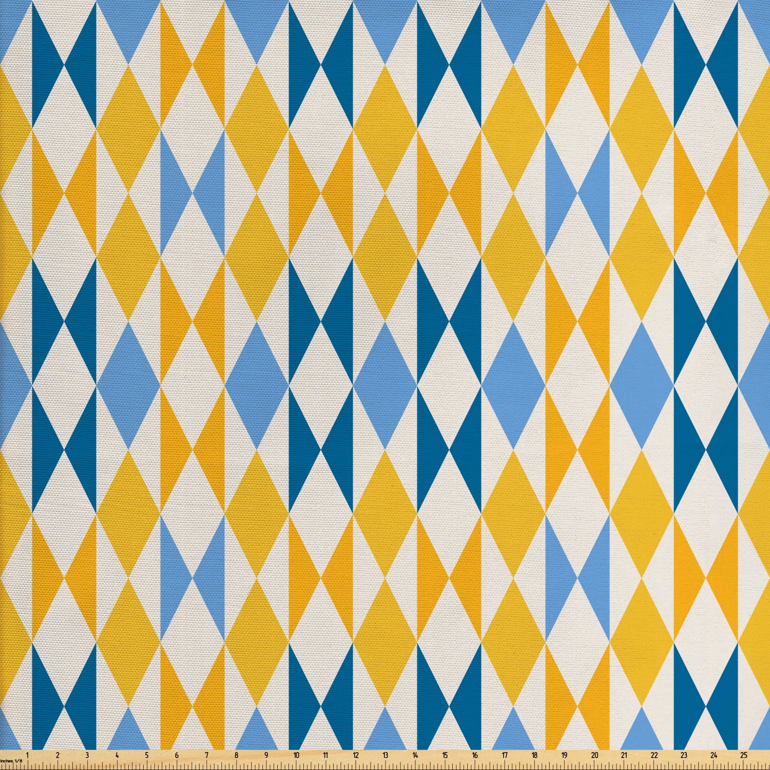 Ambesonne Abstract Fabric by the Yard Upholstery, Blue and Orange ...