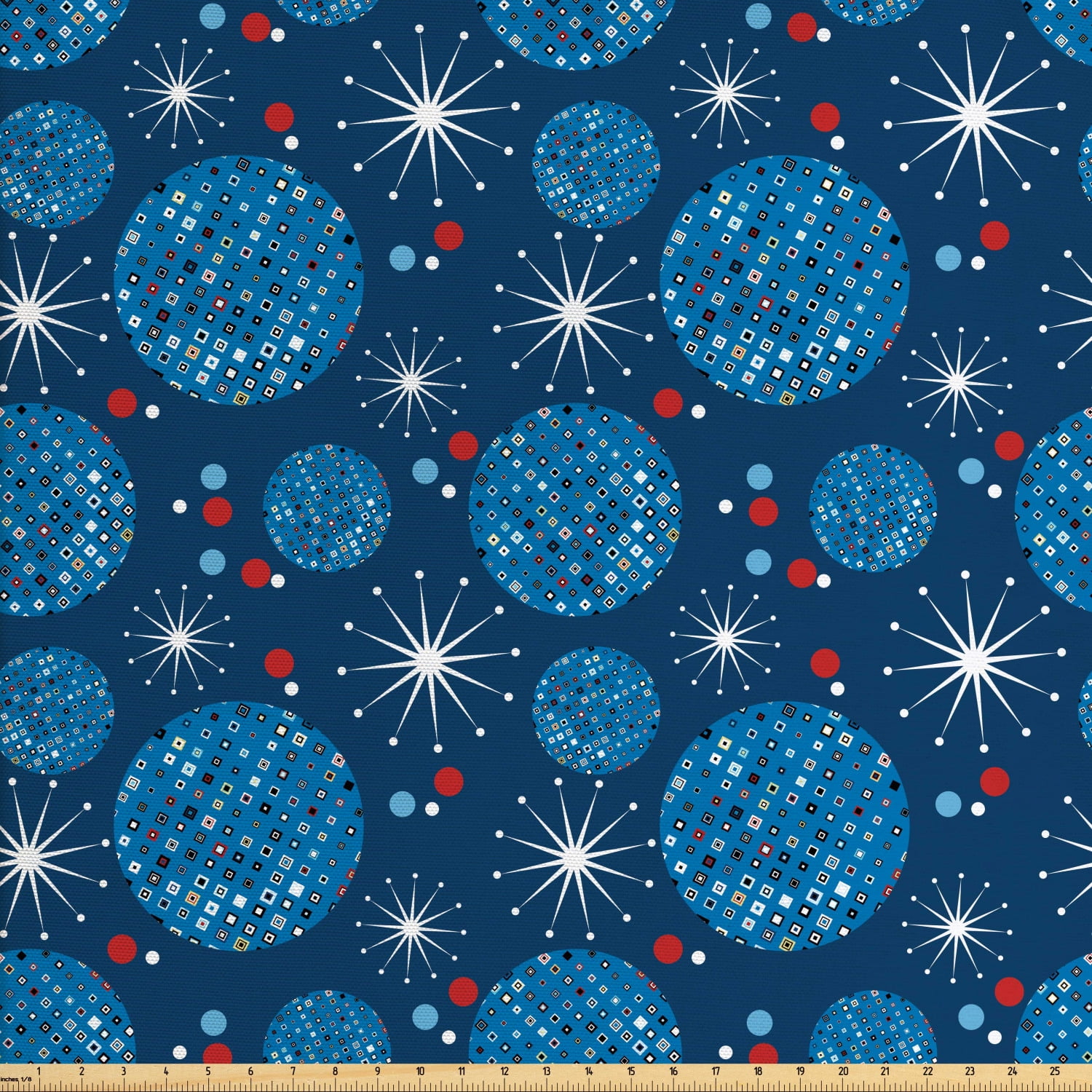 Abstract Fabric by the Yard, Geometric Pattern Circles with Square ...
