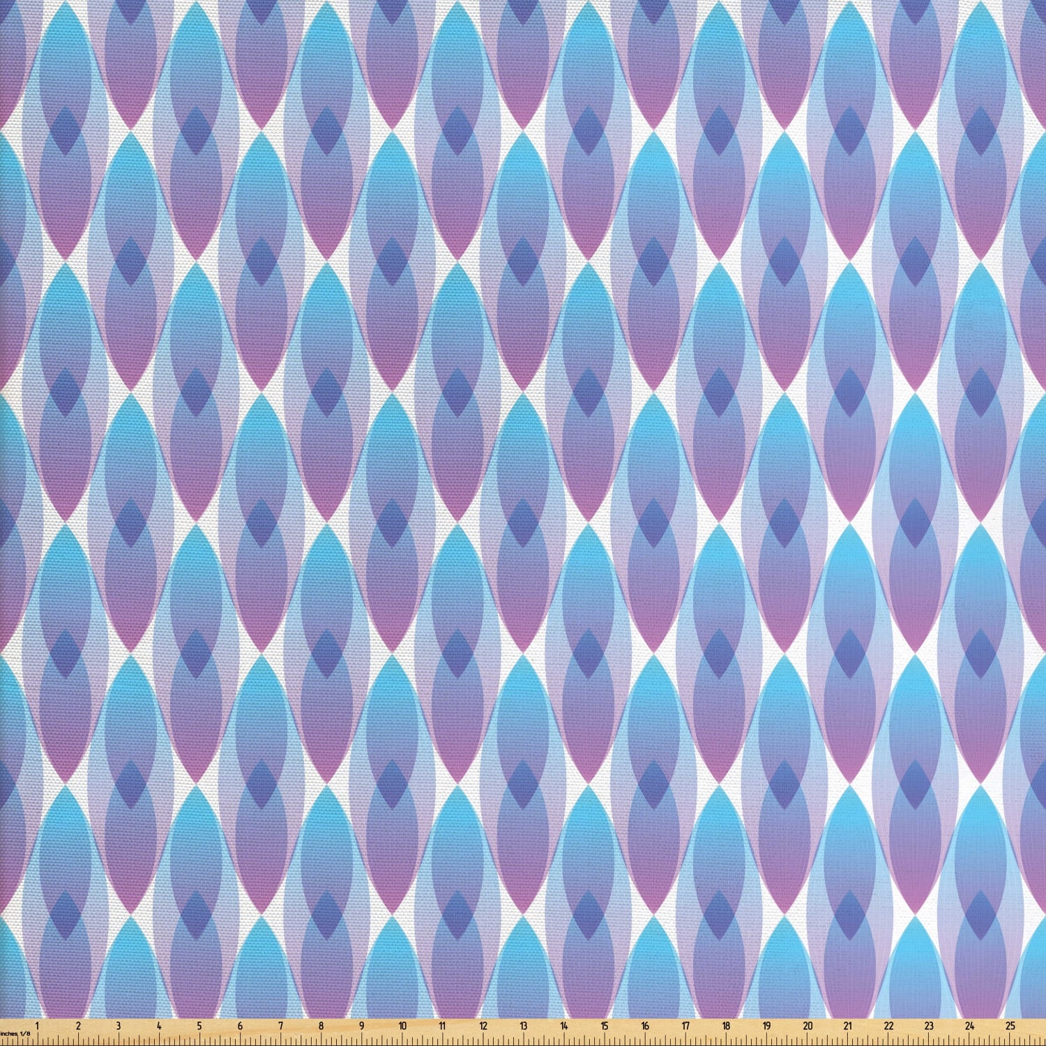 Ambesonne Abstract Fabric by the Yard Upholstery, Geometric Shapes Thin ...