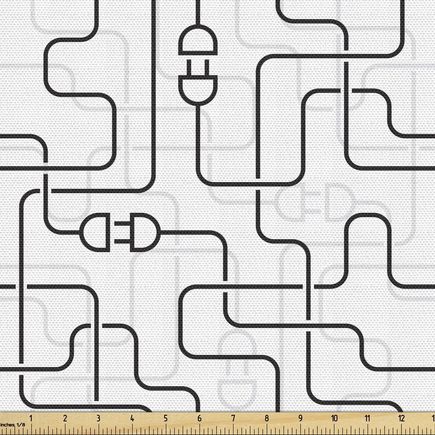 Abstract Fabric by the Yard, Modern Illustration of Electrical Wiring ...