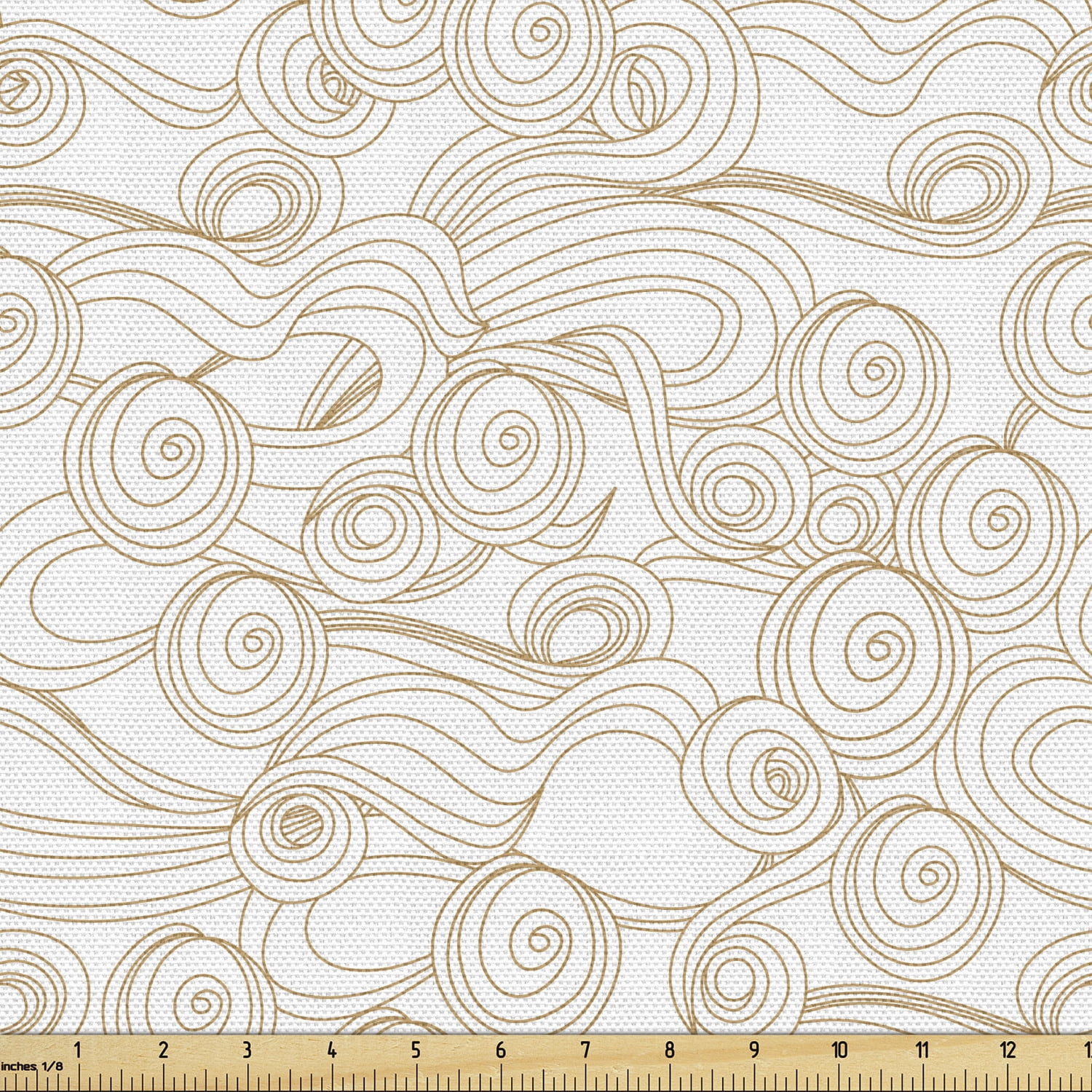 Abstract Fabric by the Yard, Nostalgia Geometrical Swirling Lines ...