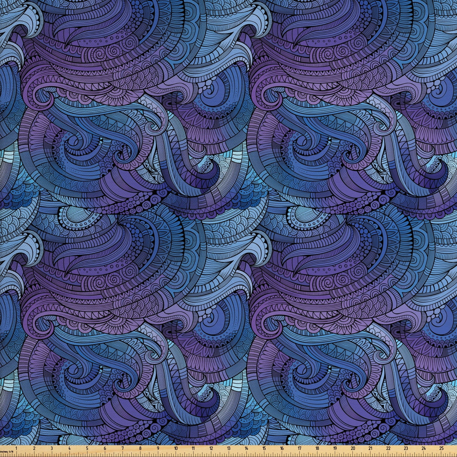 Ambesonne Abstract Fabric by the Yard Upholstery, Ocean Inspired ...