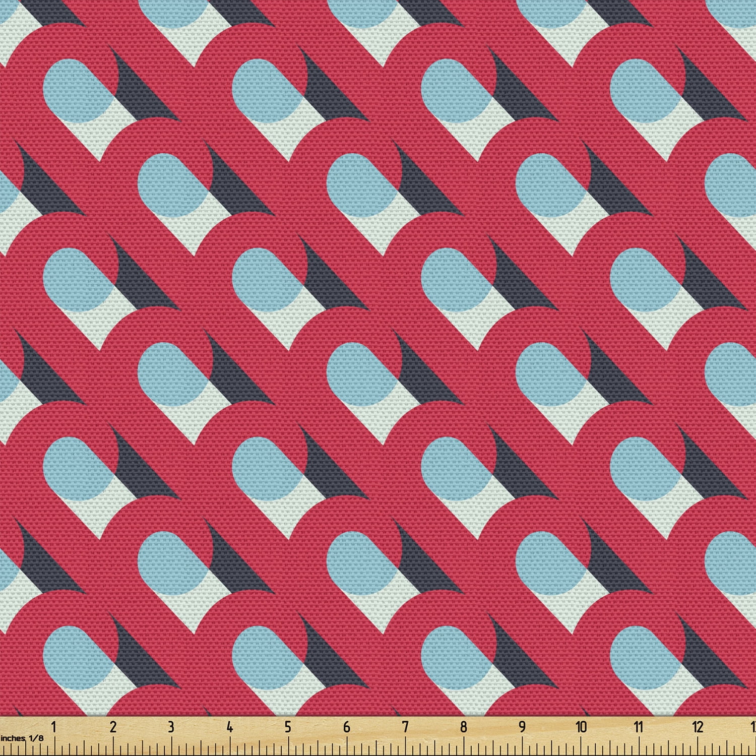 Abstract Fabric by the Yard, Pattern in Retro Style with Simple ...