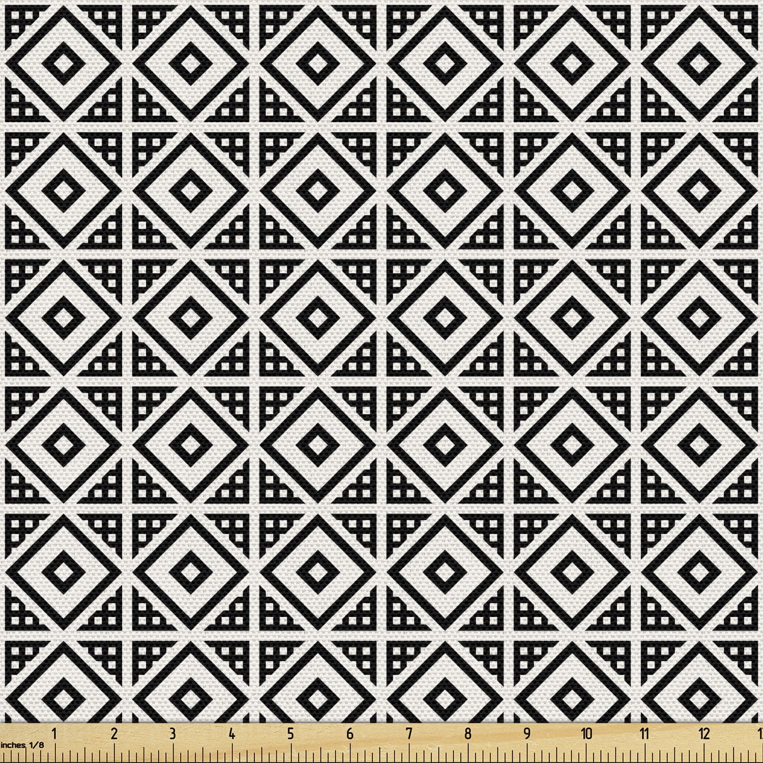 Abstract Fabric by the Yard, Repeating Ornamental Rhombus Like Concept ...