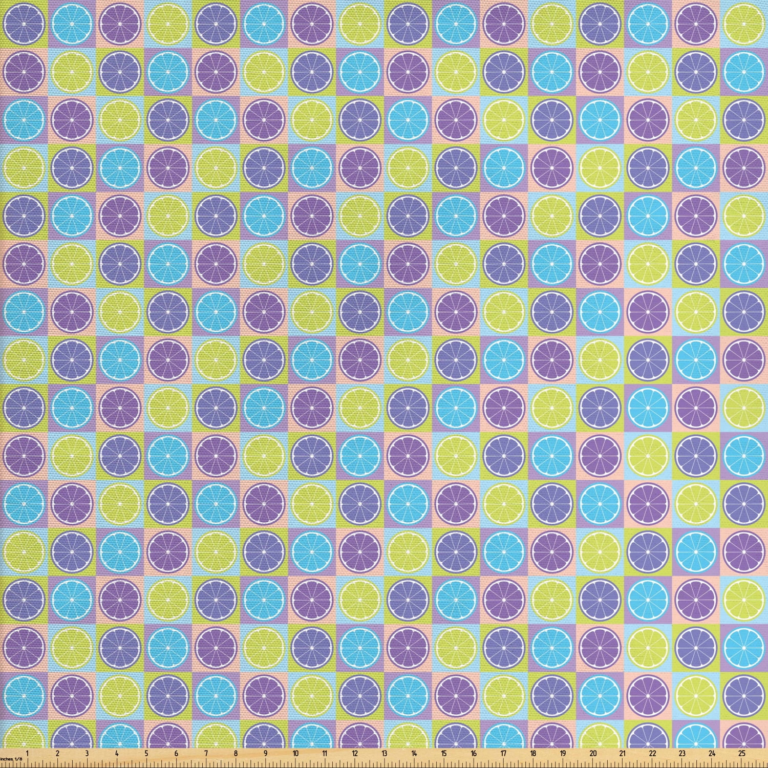 Ambesonne Abstract Fabric by the Yard Upholstery, Lemon Pattern Citrus ...