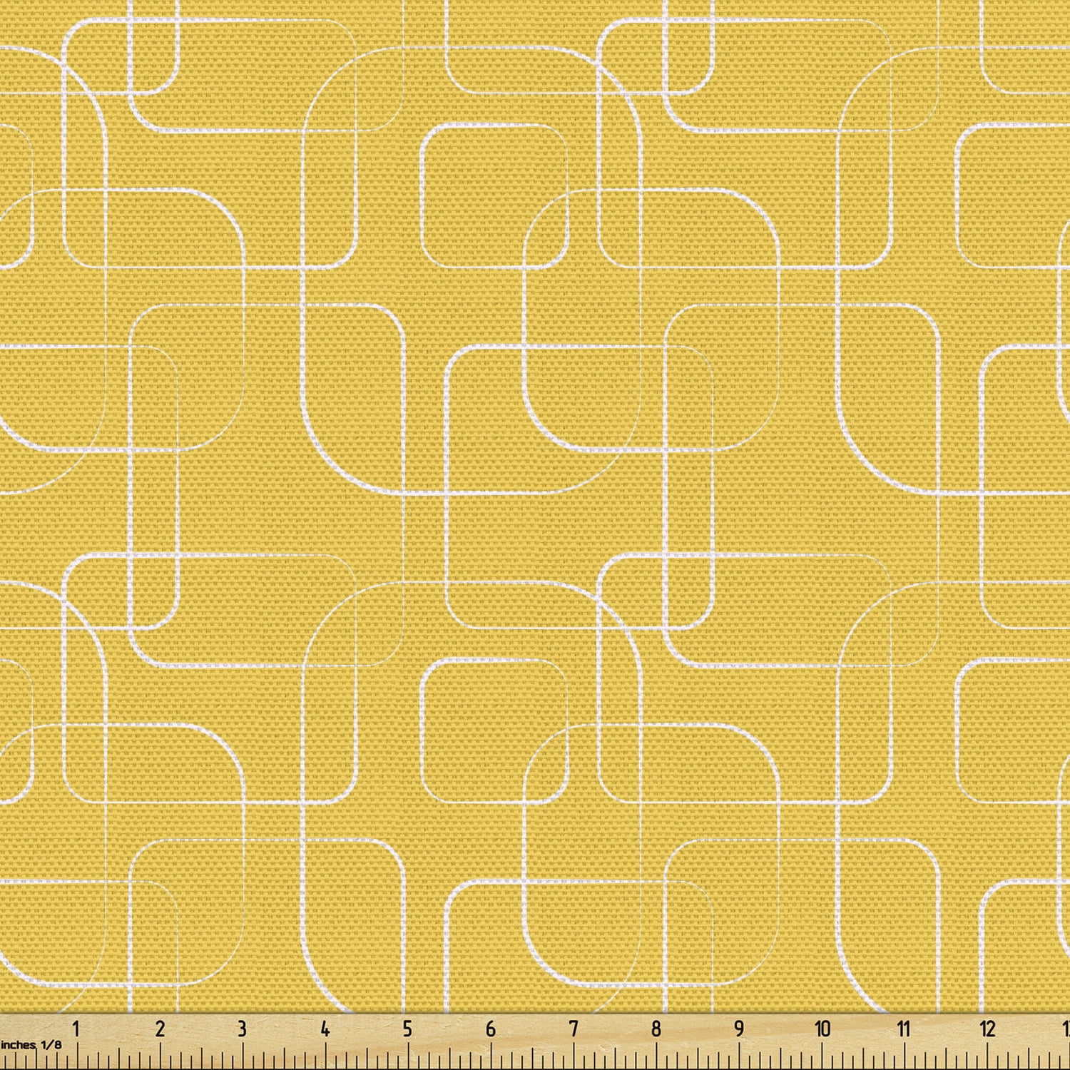 Abstract Fabric by the Yard Upholstery, Bicolored Curved Edges Motifs ...