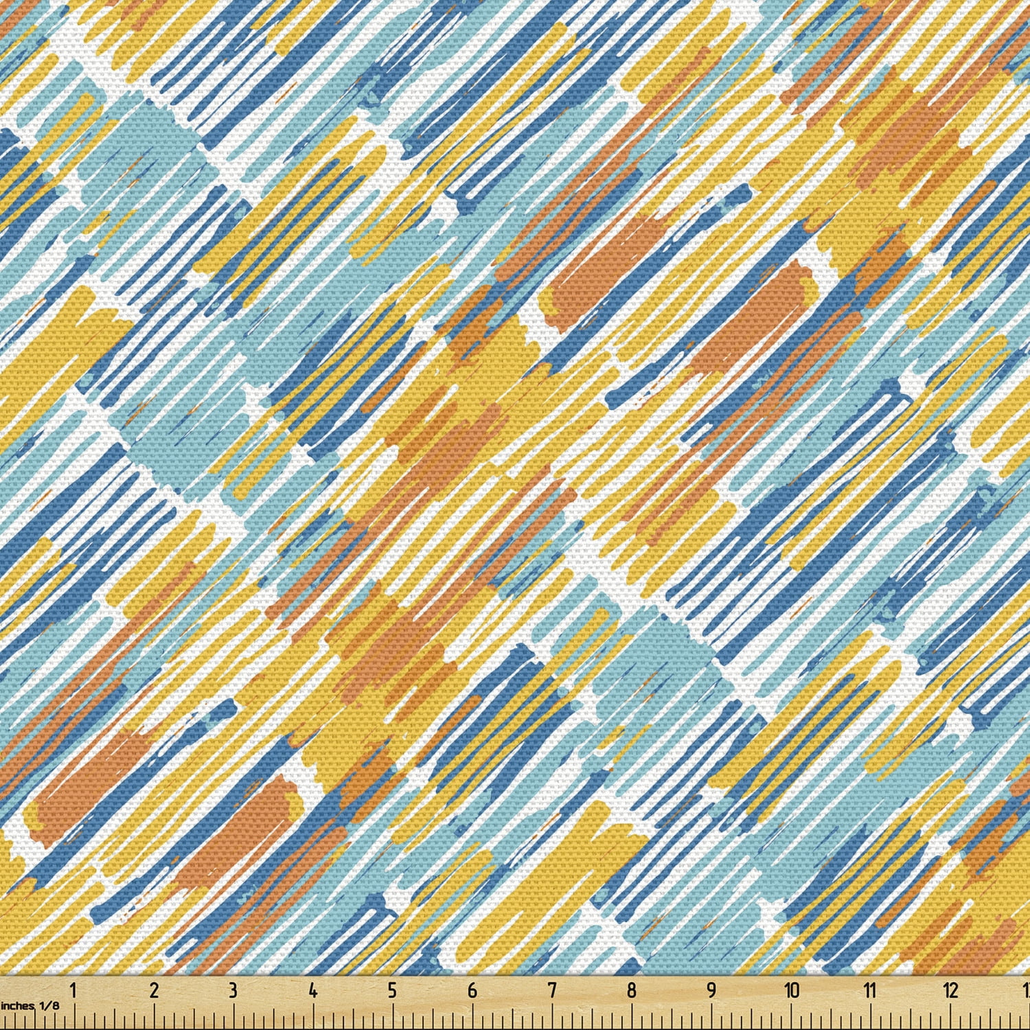 Abstract Fabric by the Yard Upholstery, Brush Marks Diagonal Stripes ...