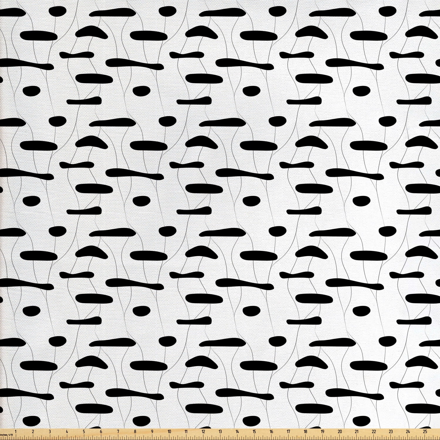 Abstract Fabric by the Yard Upholstery, Different Kind Rounded Stripes ...