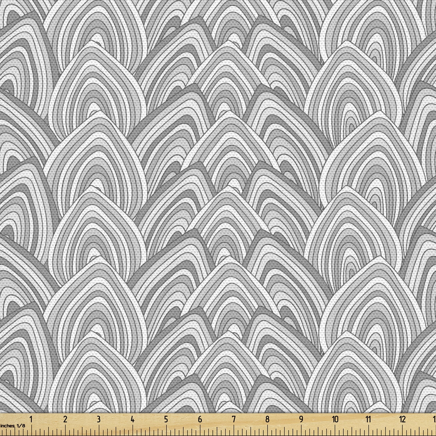 Ambesonne Abstract Fabric by the Yard Upholstery, Simple Greyscale ...