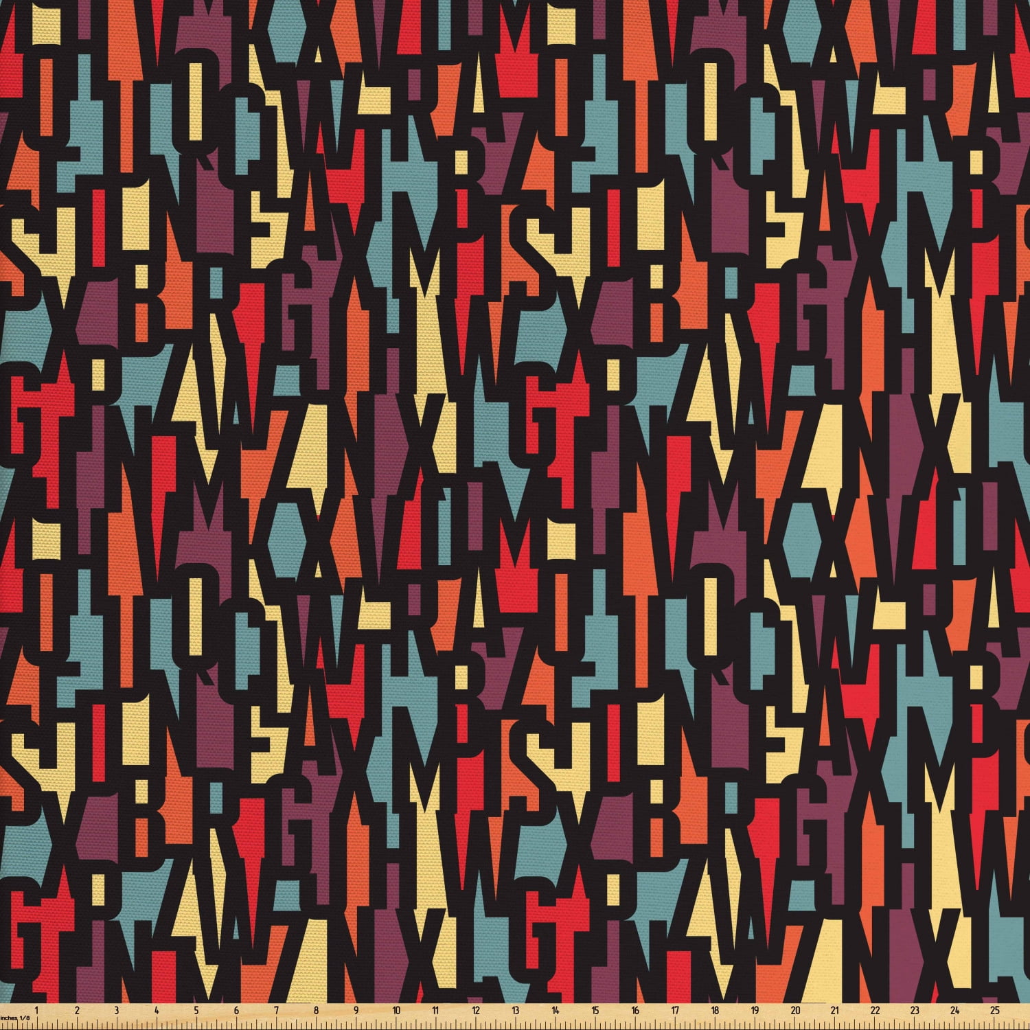 Ambesonne Abstract Fabric by the Yard Upholstery, Fractal Funky Forms ...