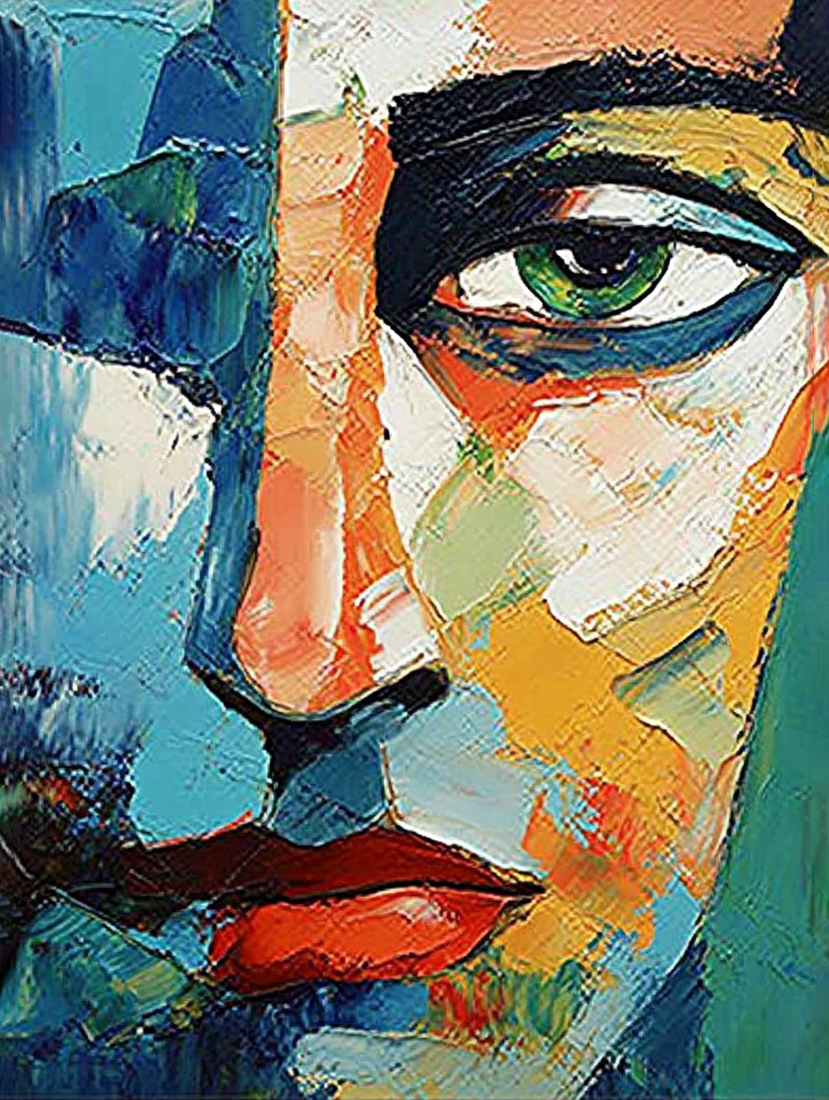 Abstract Face Art Decor Painting/Canvas Art， Suitable for Living Room ...