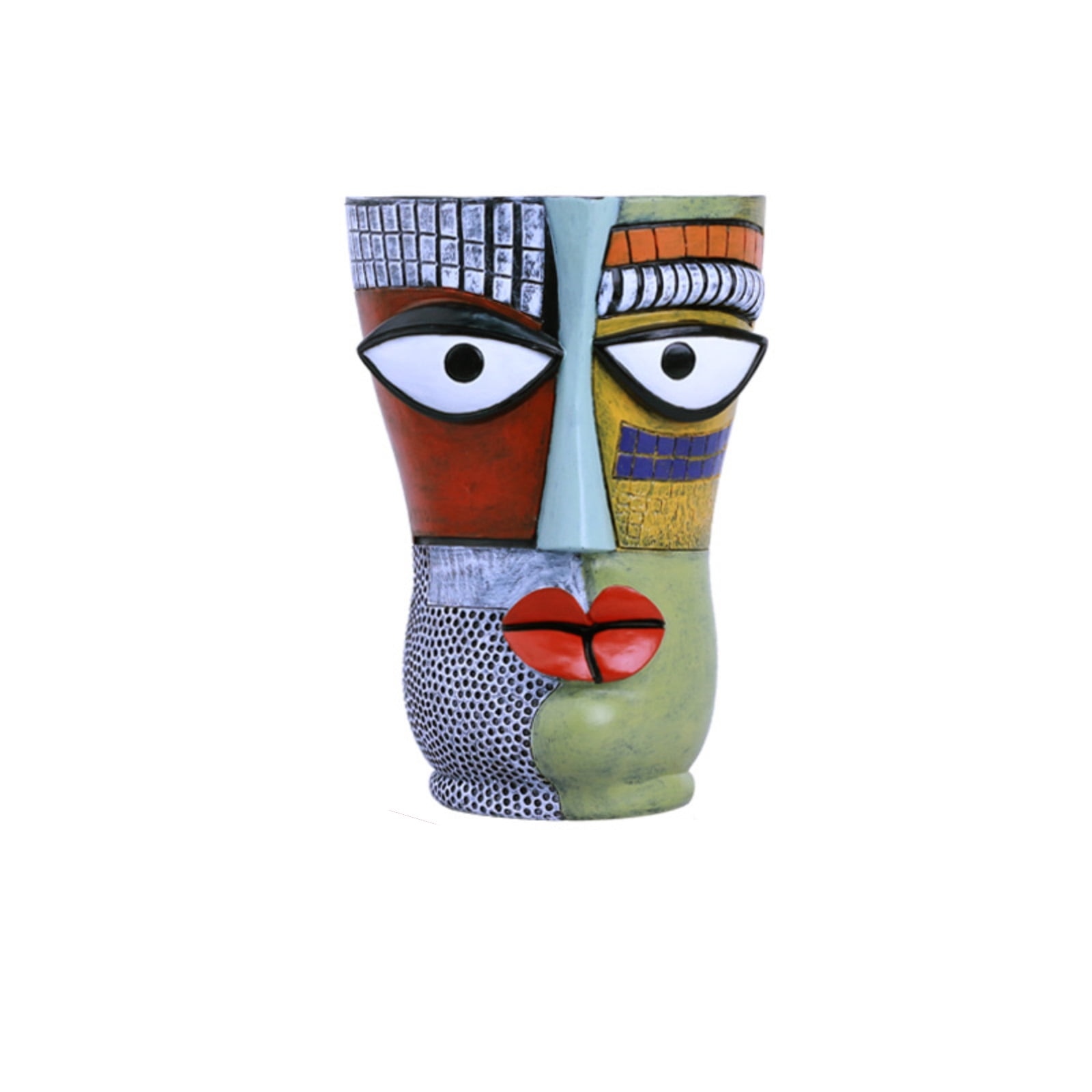 Abstract Face Flower Pot - Brutalism Planter with Sculptural Art for ...