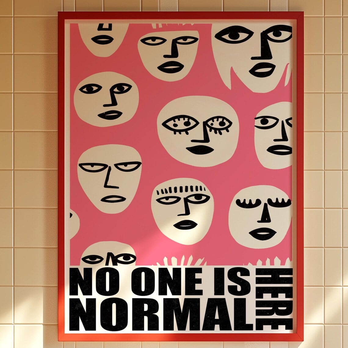 Abstract Face Funky People Art Maximalist Trendy Wall Art , Poster ...