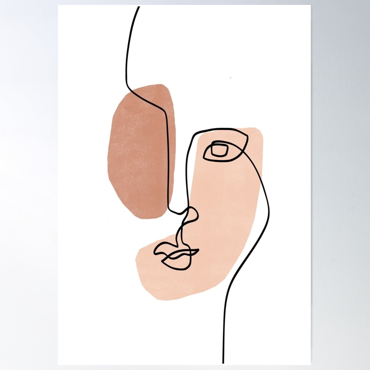 Abstract Face Iii - Line Art Poster Wall Art Modern Wall Decor For ...