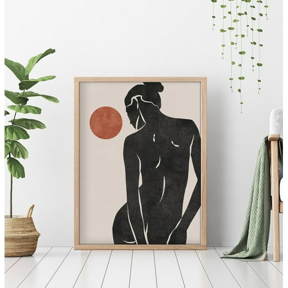 Abstract Face Line Art Print, Minimalist Black And Beige Wall Decor ...