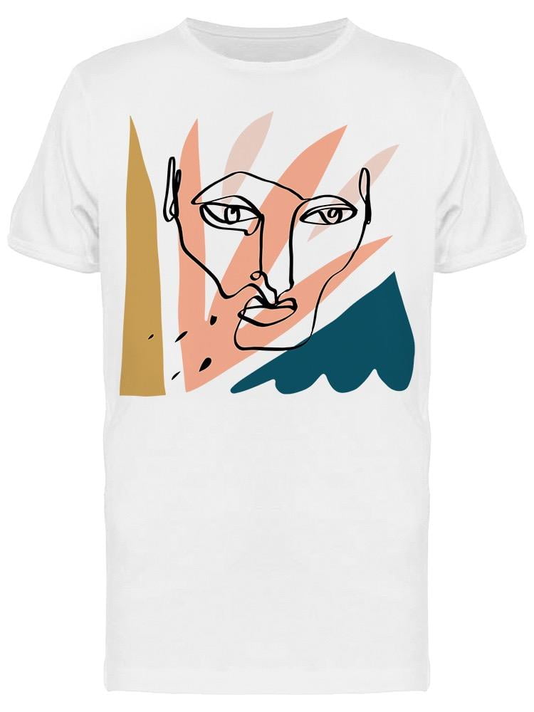 Abstract Face One Line T-Shirt Men -Image by Shutterstock, Male XX ...