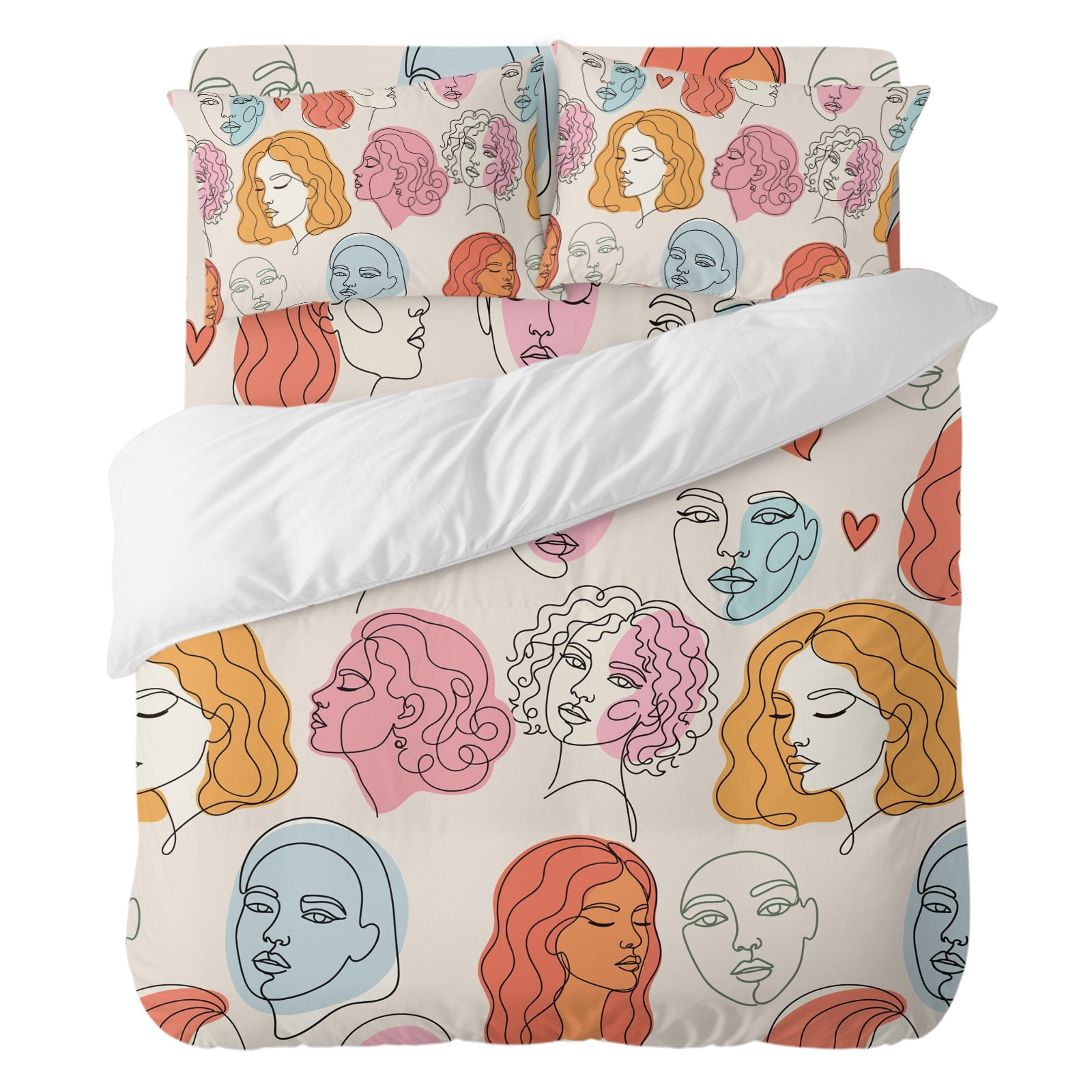 Abstract Face Painting Bedding Duvet Cover Set California King Size 4 ...