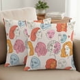 Abstract Face Painting Pillow Covers Set of 2, Boho Pink Portraits ...