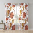 Abstract Face Painting Sheer Curtains 84 Inch Long 2 Panels, Orange ...