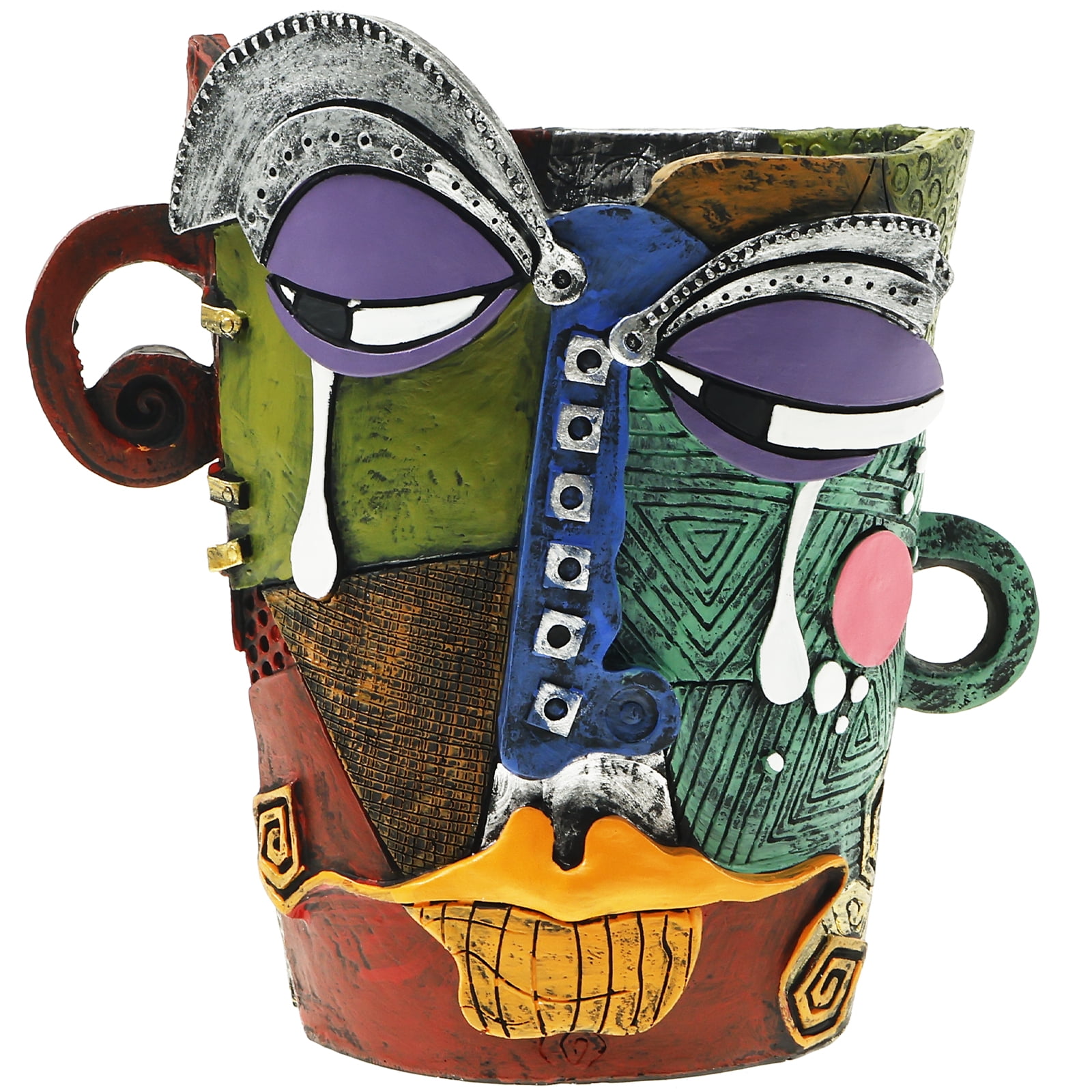 Abstract Face Plant Pots Unique Funny Face Flower Pot with Drainage ...