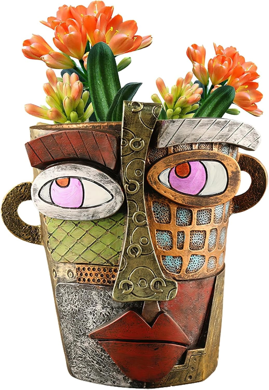 Abstract Face Planters Pots Head,Unique Head Planter for Indoor Plants ...