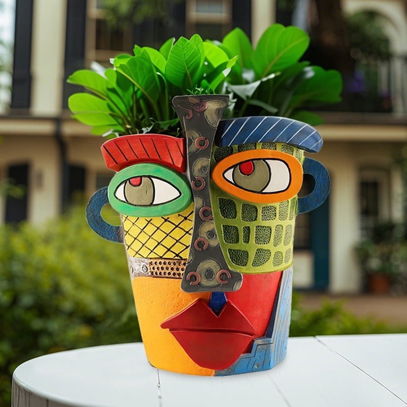 Abstract Face Planters Pots Head,Unique Head Planter for Indoor Plants ...