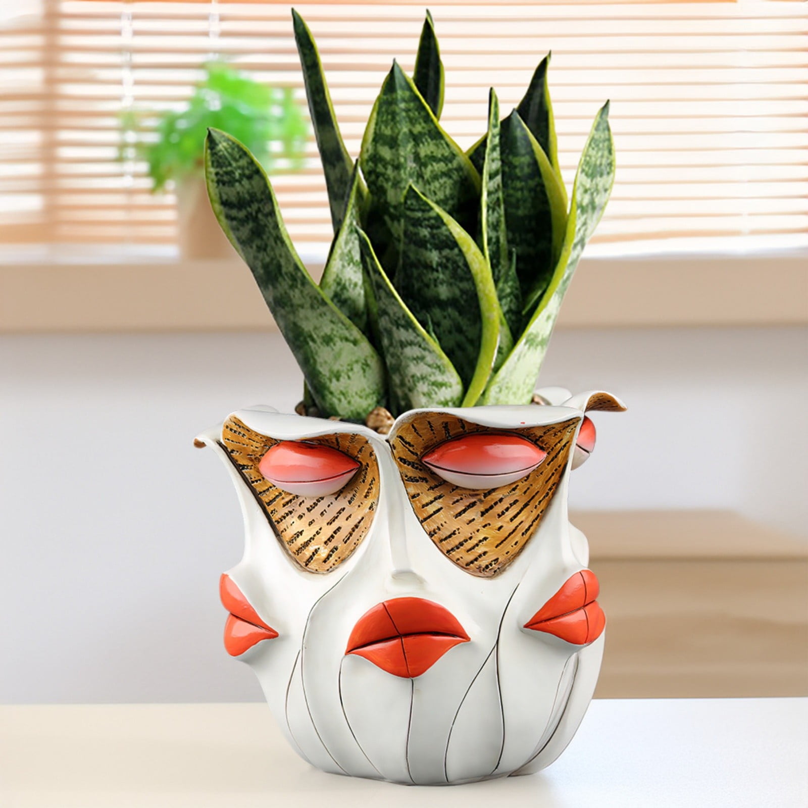 Abstract Face Planters Pots Head,Unique Head Planter for Indoor Plants ...