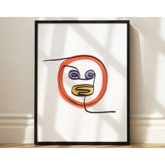 Abstract Face Poster Mid Century Modern Home Decor , Poster Print Only ...