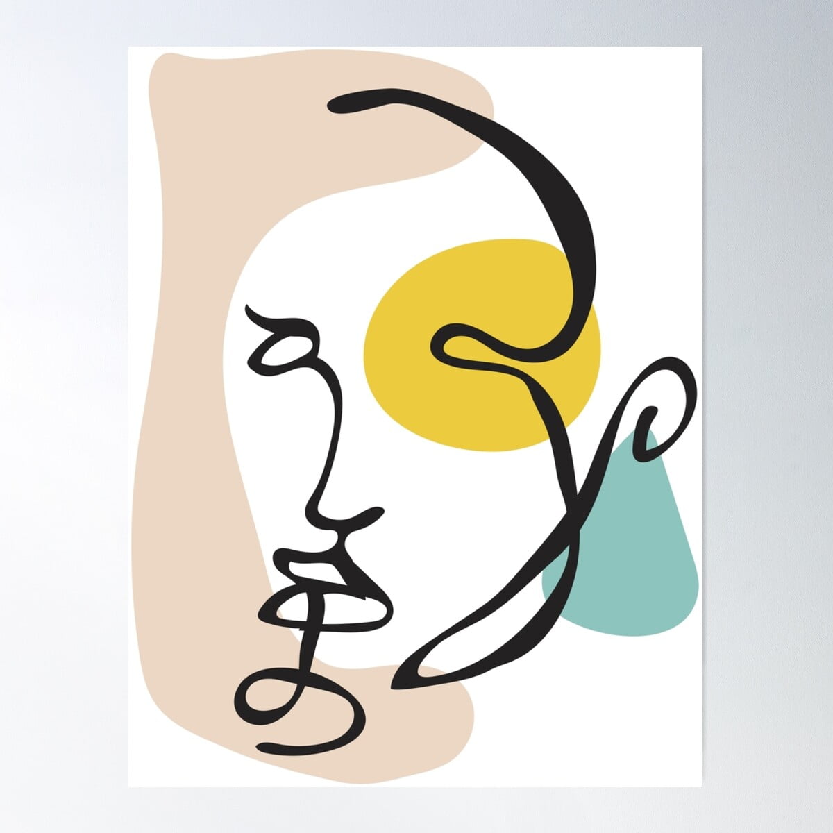 Abstract Face Poster Wall Art, Modern Wall Decor For Living Room ...