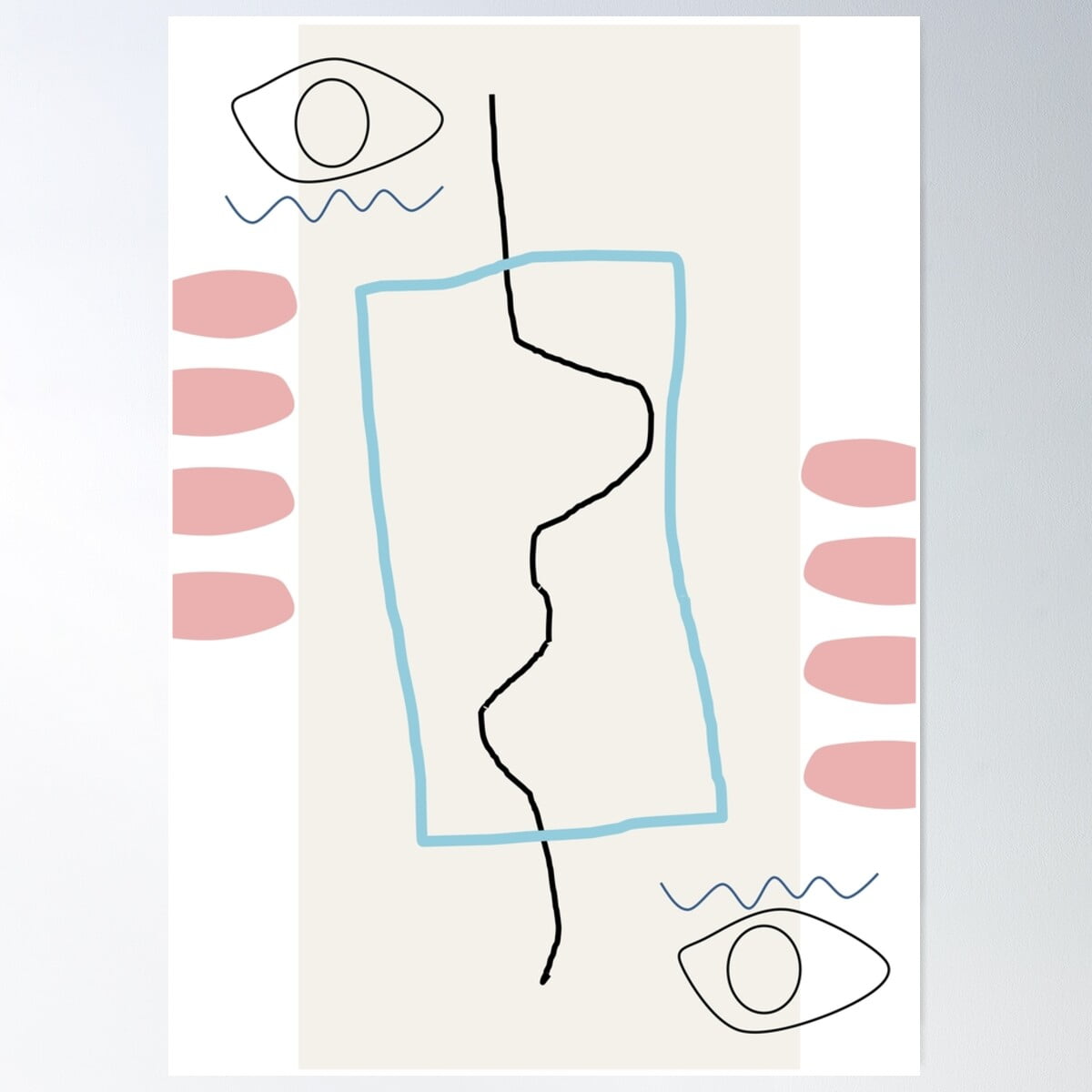 Abstract Face Poster Wall Art, Modern Wall Decor For Living Room ...