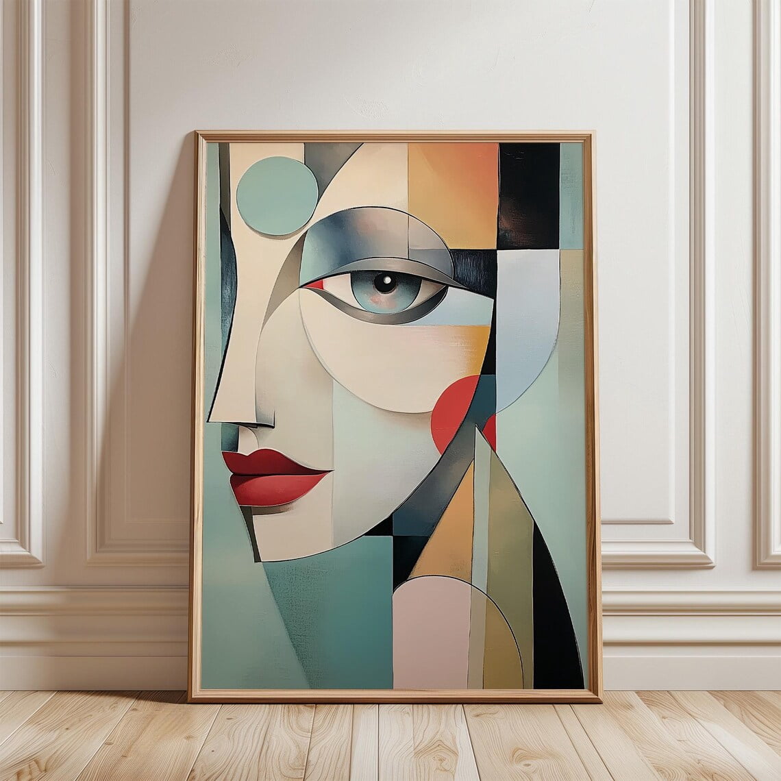 Abstract Face Print Mid Century Modern Geometric Face Art Print ...