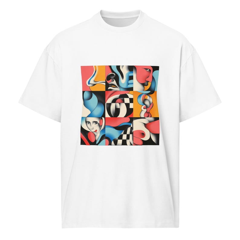 Abstract Faces Graphic Tee with Artistic Modern Pop Art Colorful ...