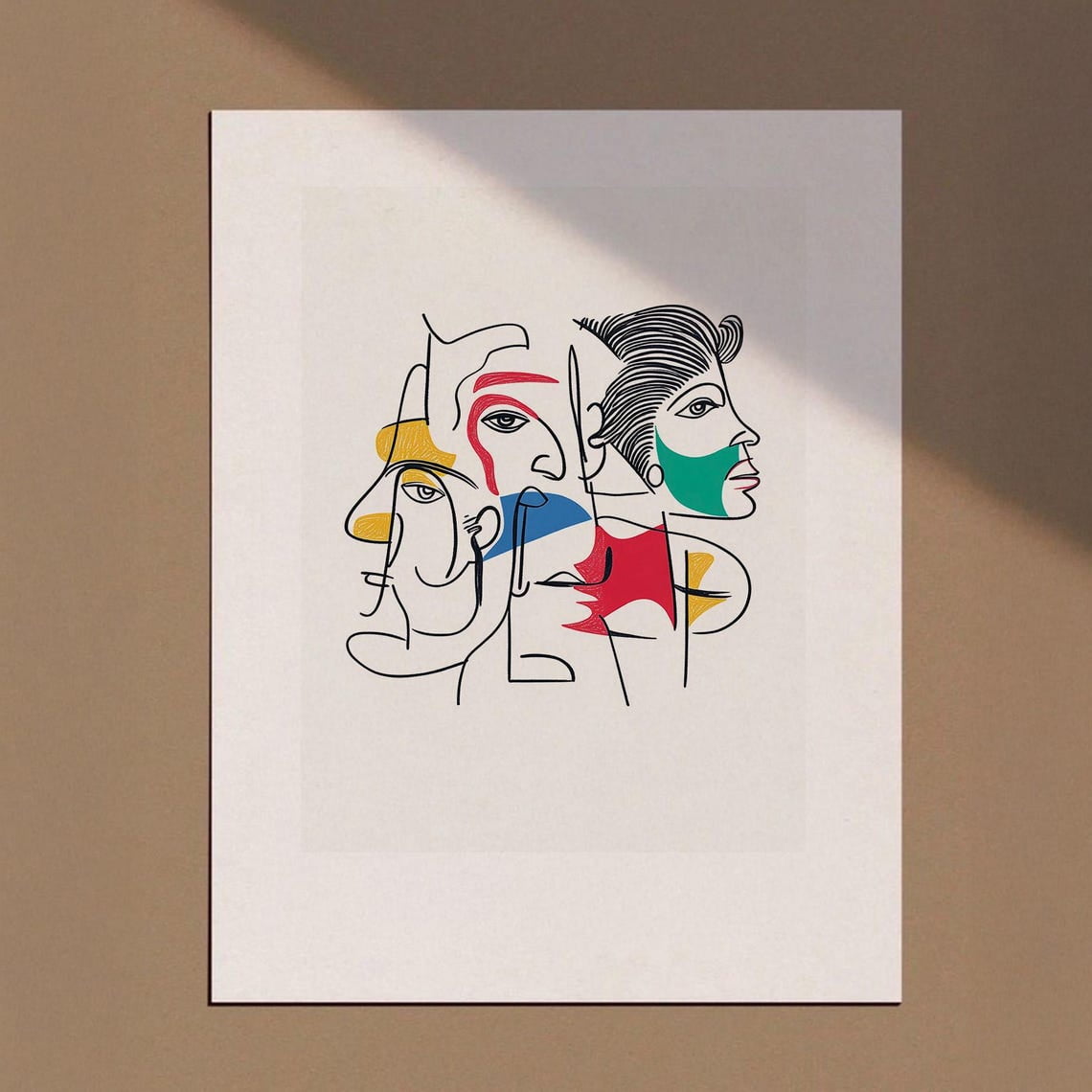 Abstract Faces Line Art, Minimal One Line Wall Art, Abstract Minimal ...