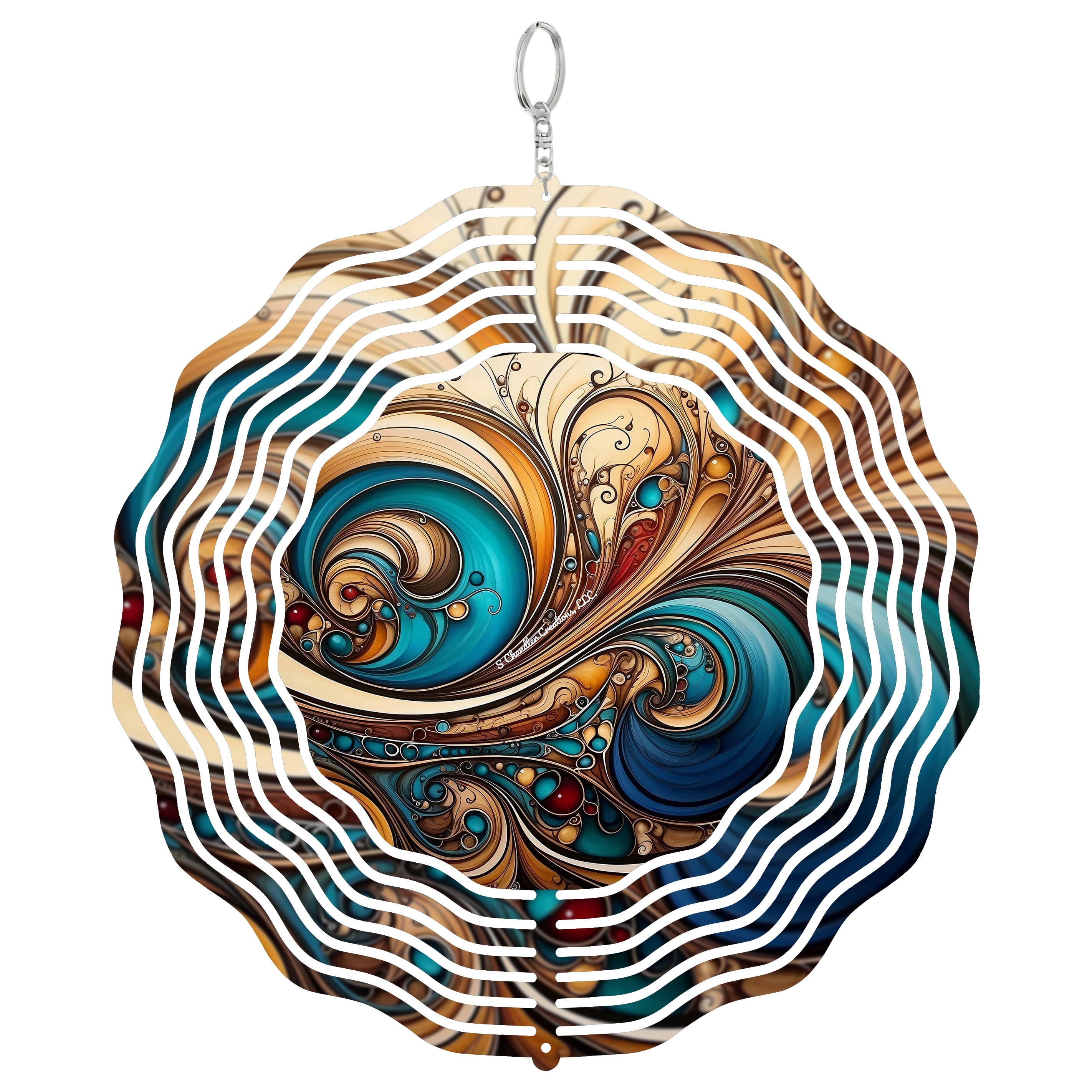 Abstract Fall Design 3D Wind Spinner Modern Art Autumn Colors Hanging ...
