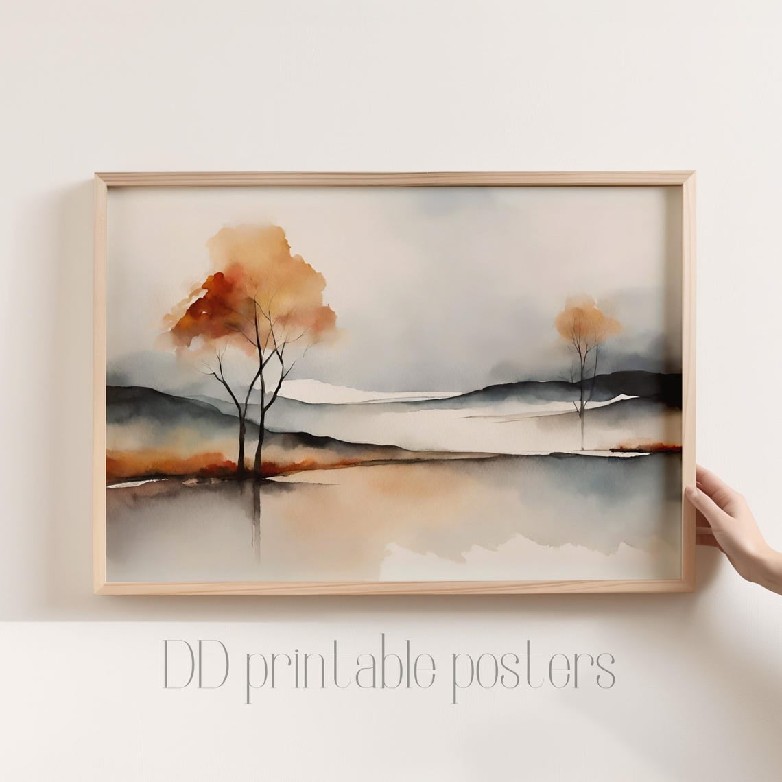 Abstract Fall Trees Print, Minimalist Landscape Art Home Decor #1211 ...