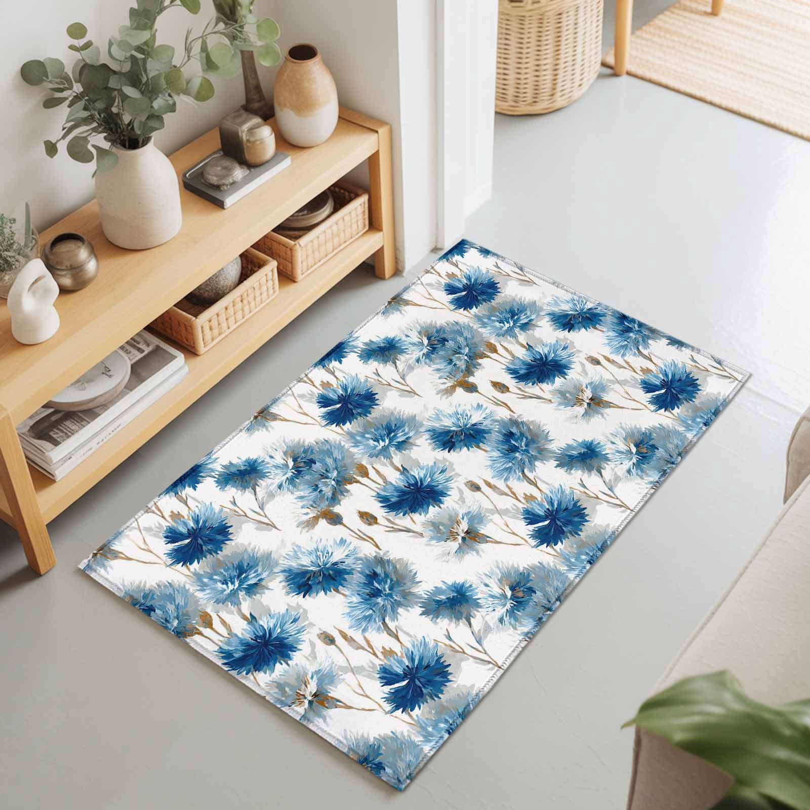 Abstract Farm Chamomile Flowers Rectangle Rug 2'x3' Country Floral Art ...