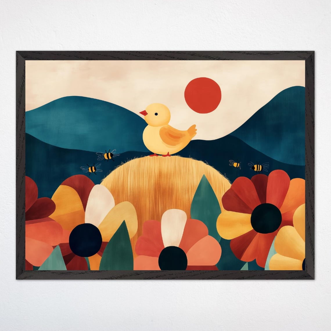 Abstract Farm Nursery Wall Art, Modern Chick Art, Floral Farmhouse ...