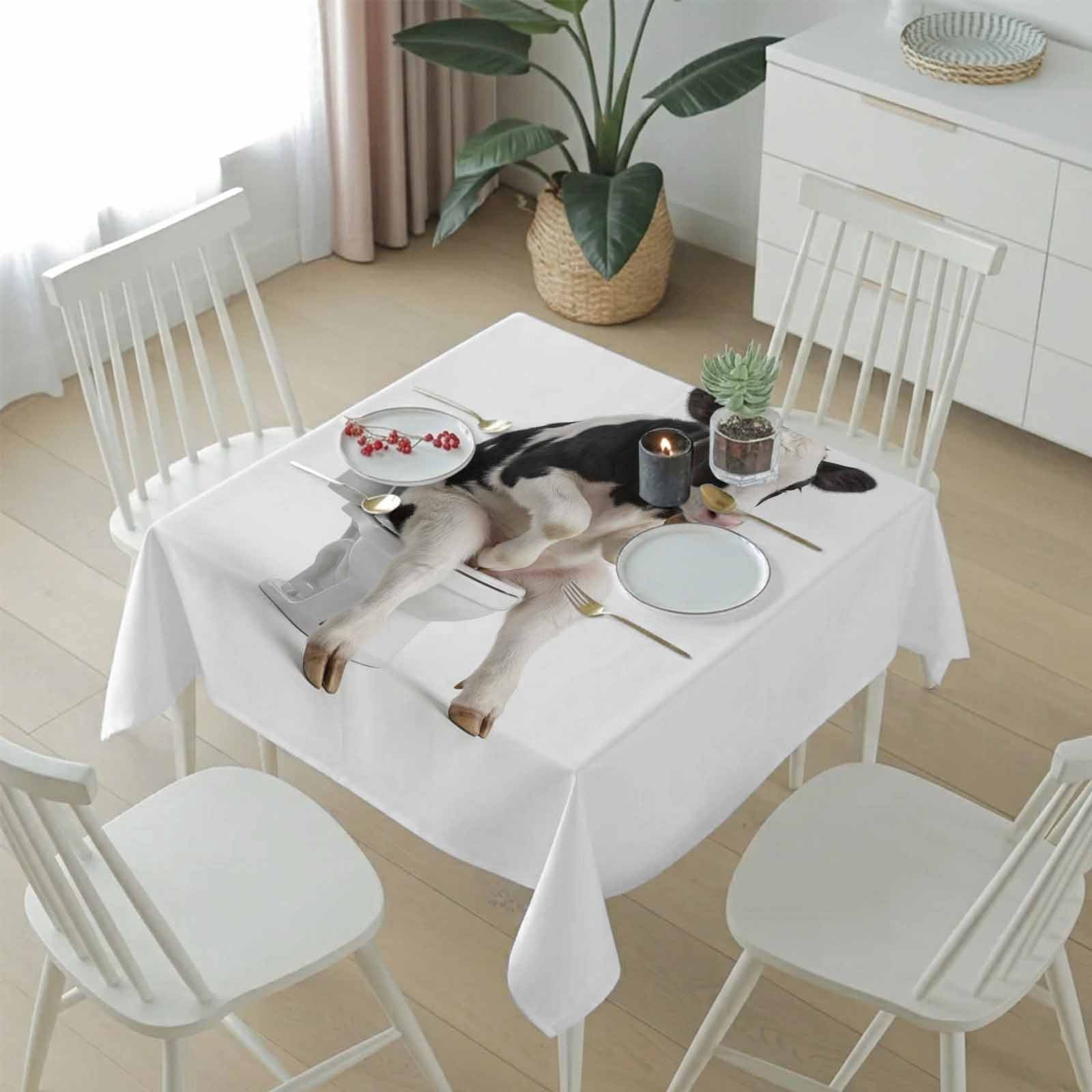 Abstract Farmhouse Cow Table Cloth 60x60in, Waterproof Square ...