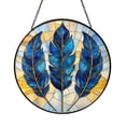 Abstract Feather Design Faux Stained Glass Window Decor - Walmart.com