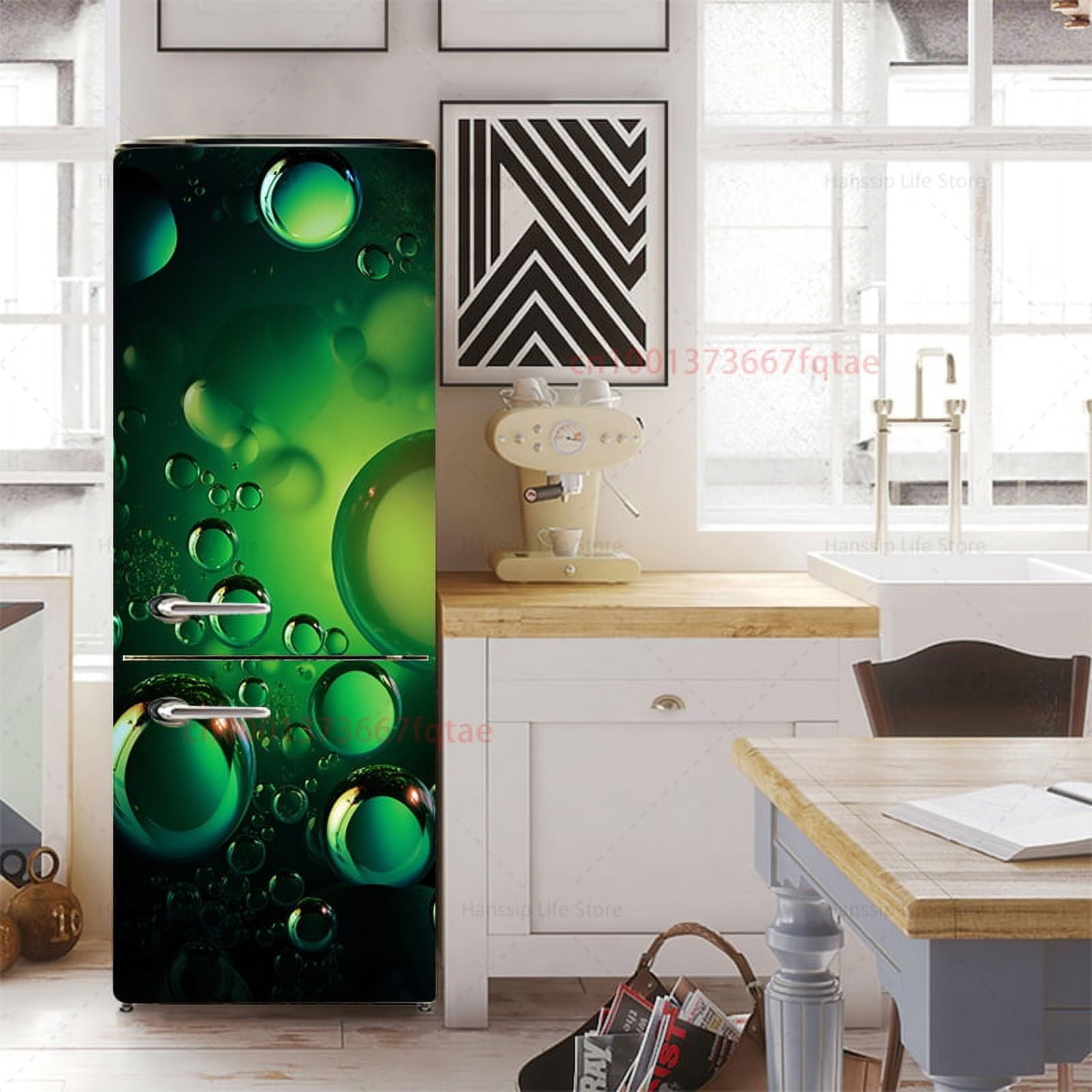 Abstract Feather Fridge Door Art Mural Sticker Leaves Design Wallpaper ...