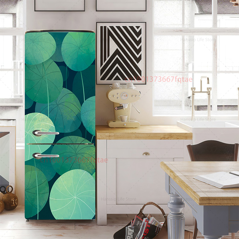 Abstract Feather Fridge Door Art Mural Sticker Leaves Design Wallpaper ...